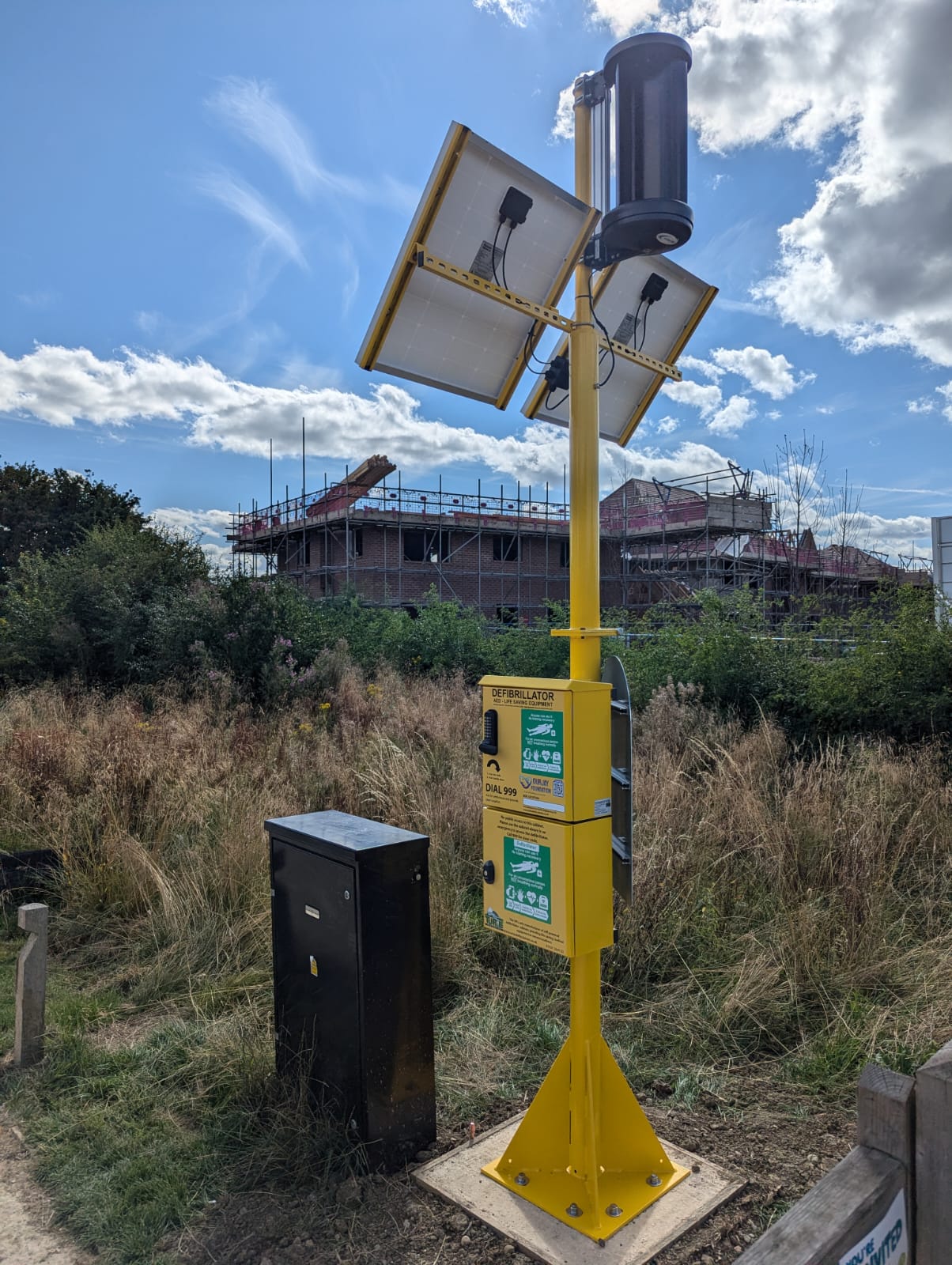 First wind and solar-powered defib installed on UK housing site through ...